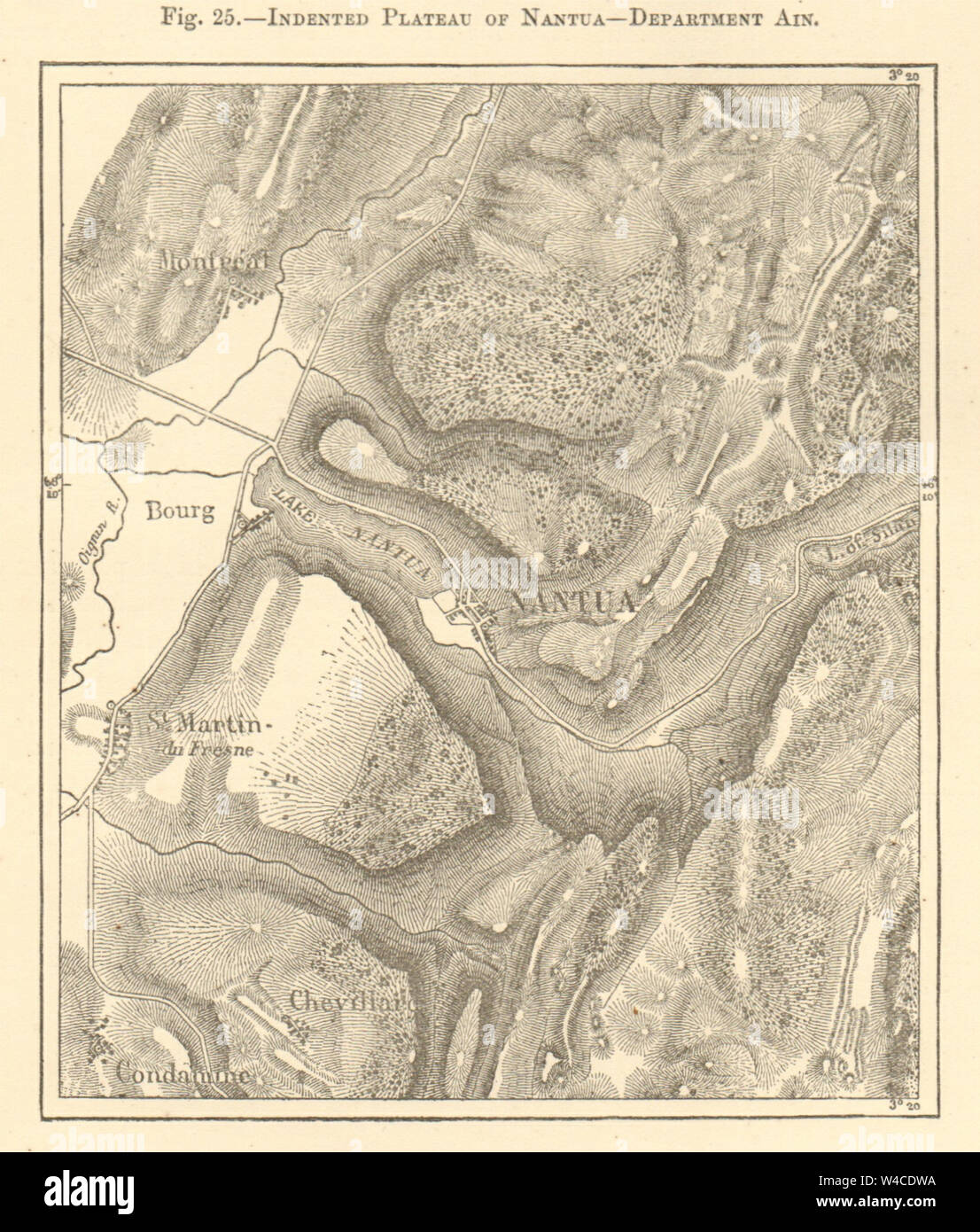 Indented Plateau of Nantua - Department Ain. Sketch map 1886 old ...