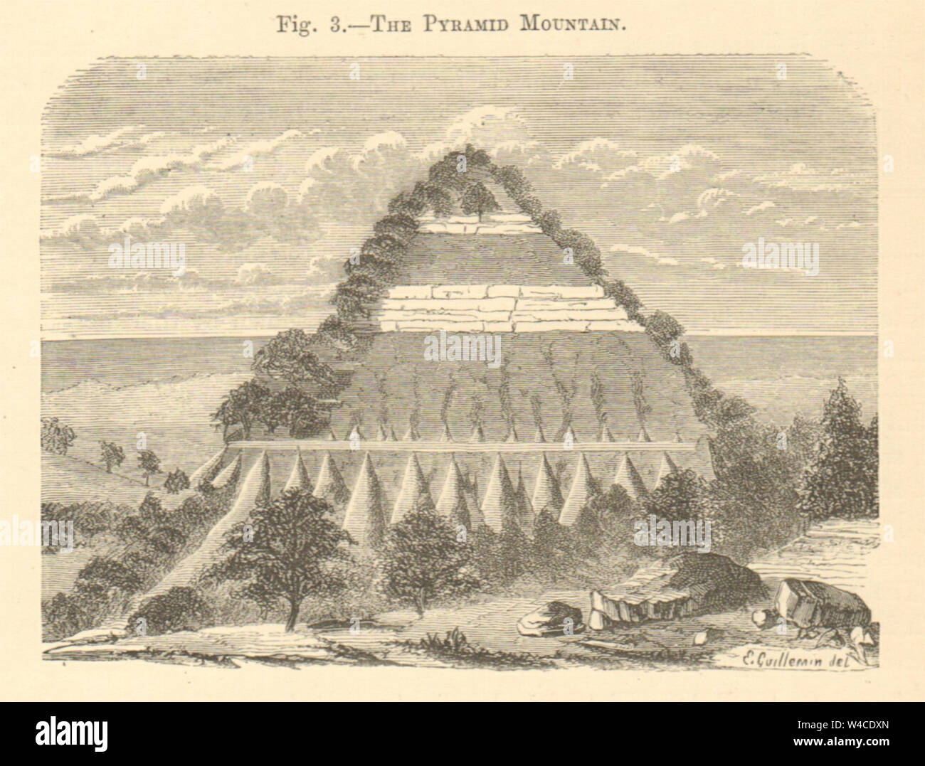 The Pyramid Mountain 1886 old antique vintage print picture Stock Photo ...