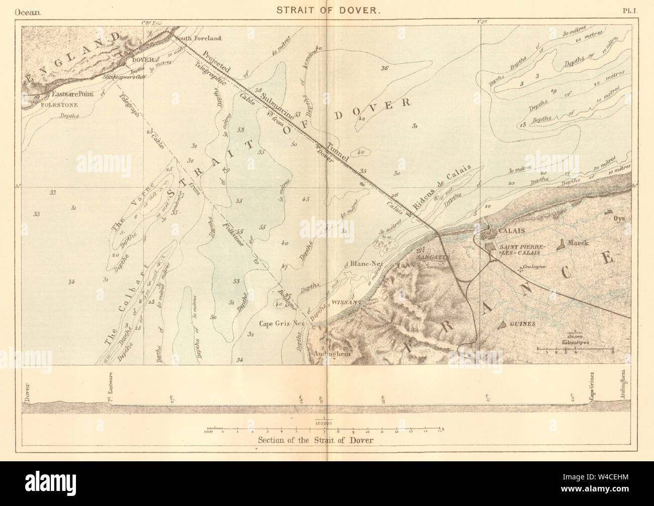 Map of the channel tunnel hi-res stock photography and images - Alamy
