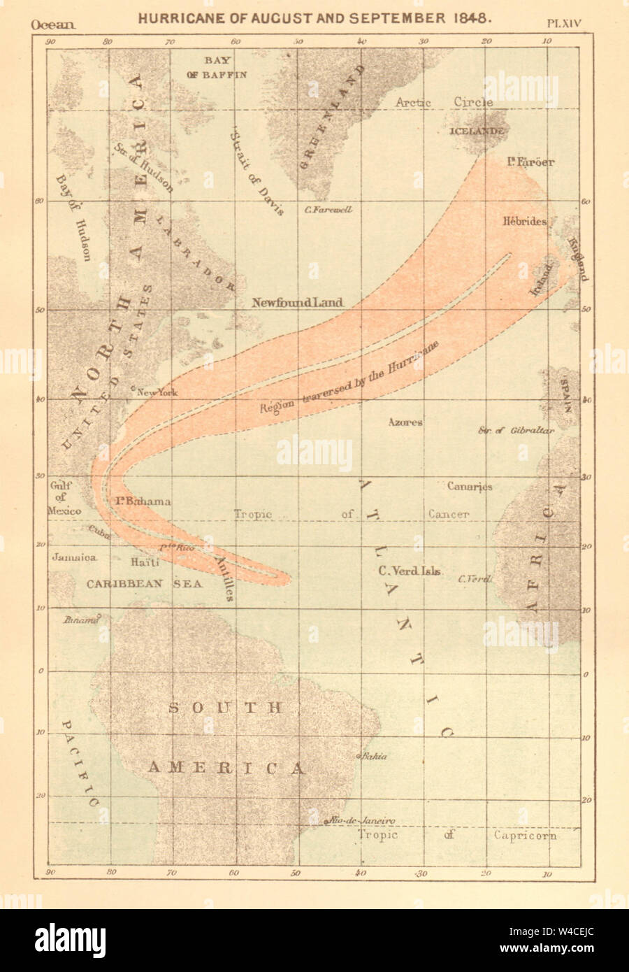Hurricane of August and September 1848. Atlantic Ocean. Tampa Bay 1886 ...
