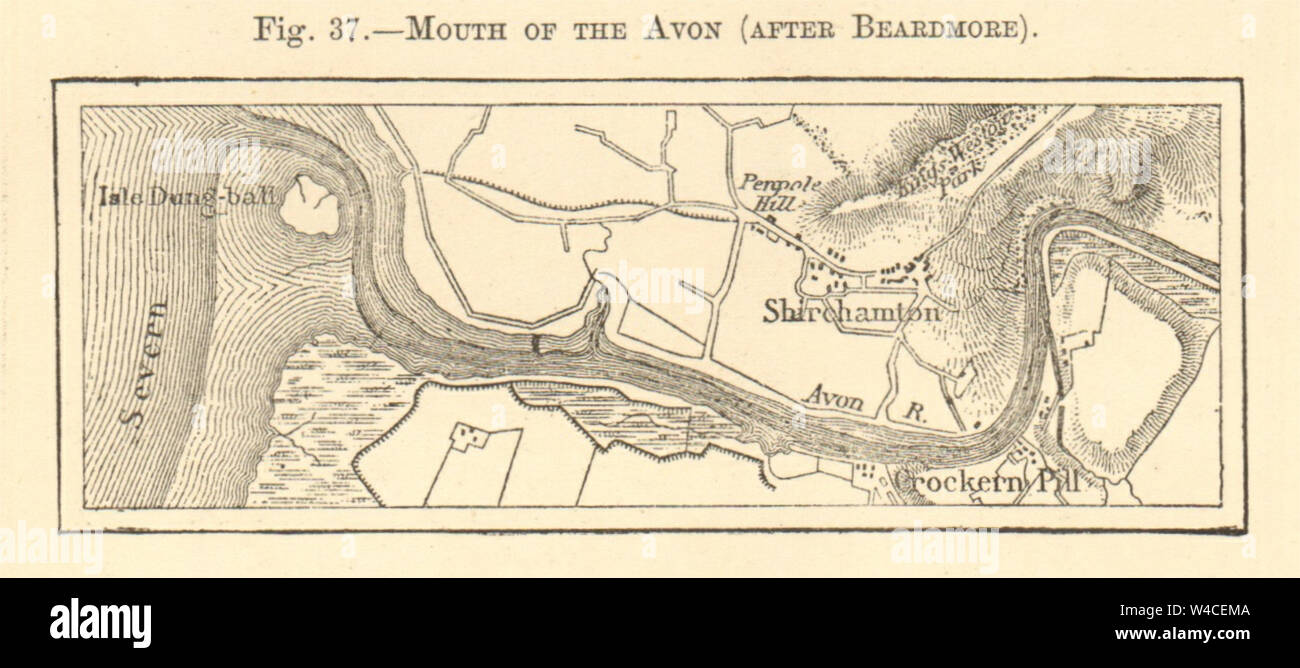Mouth of the Avon (after Beardmore). Bristol Shirehampton. SMALL sketch ...