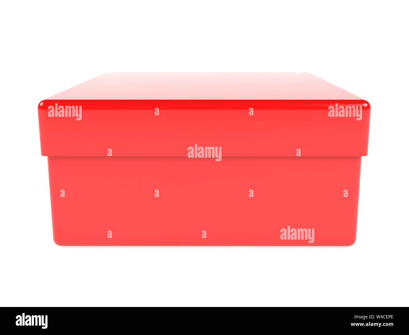 Box. Closed red carton. 3d rendering illustration isolated Stock Photo ...