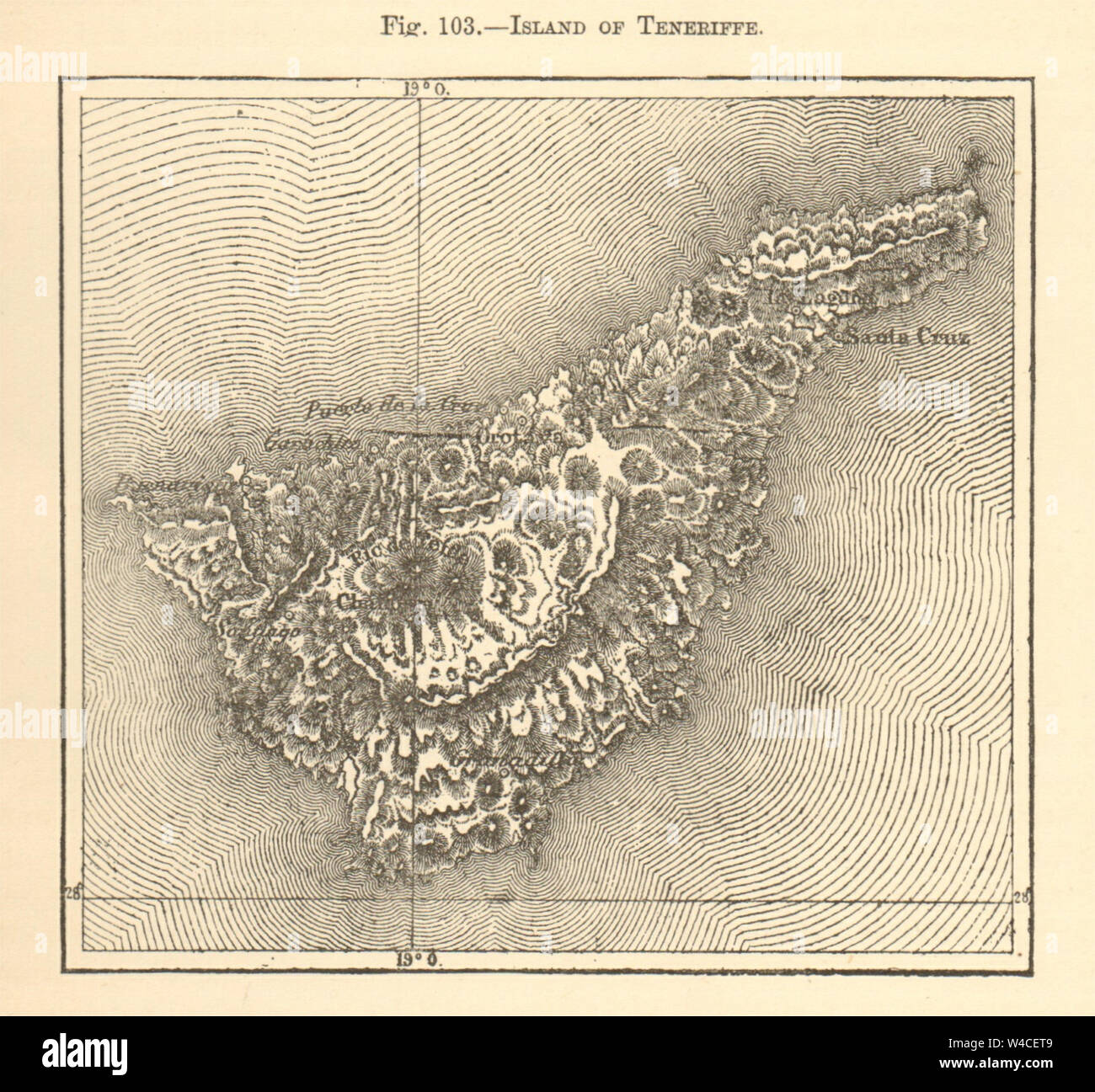 Island of Teneriffe. Canary Islands. Tenerife. Sketch map 1886 old ...