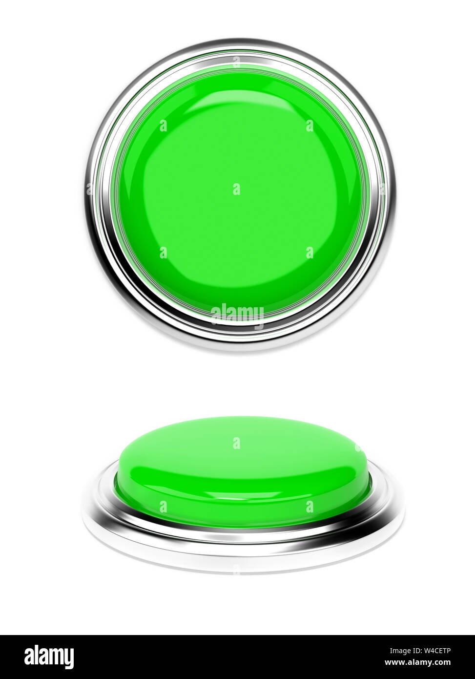 Green push buttons. 3d rendering illustration isolated Stock Photo - Alamy