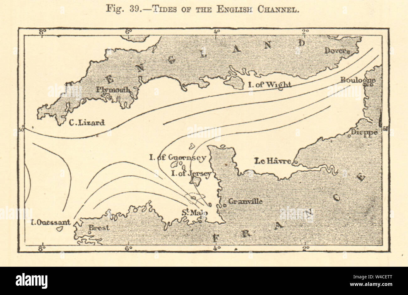 Old map of the english channel hi-res stock photography and images - Alamy