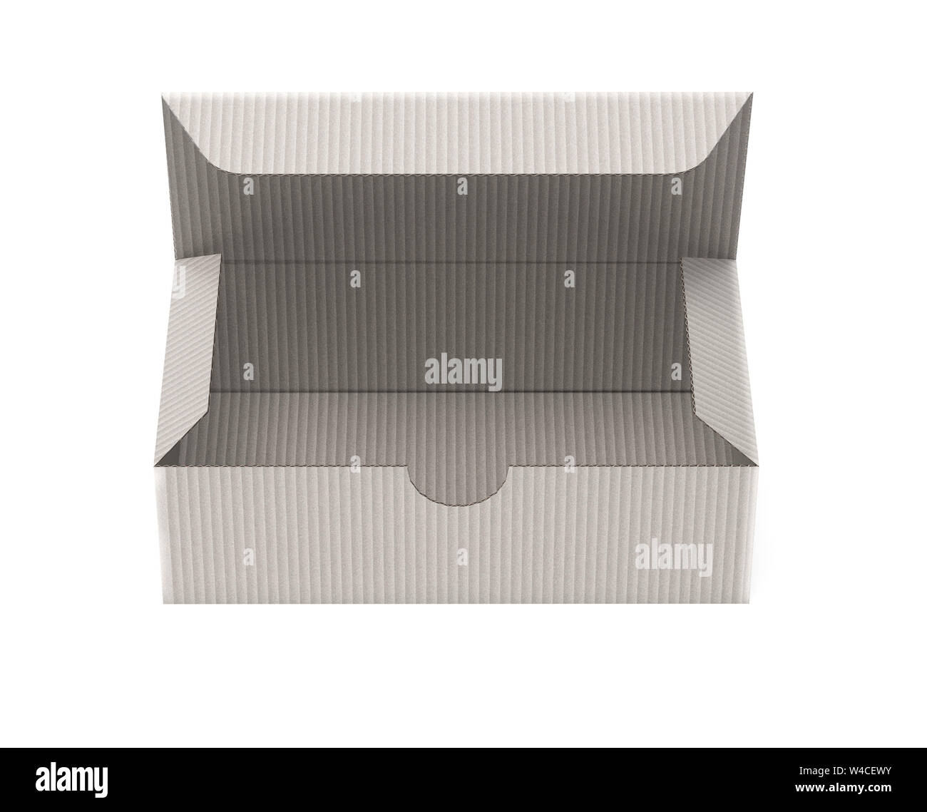 Paper cardboard box template. Gray empty carton. 3d rendering ...