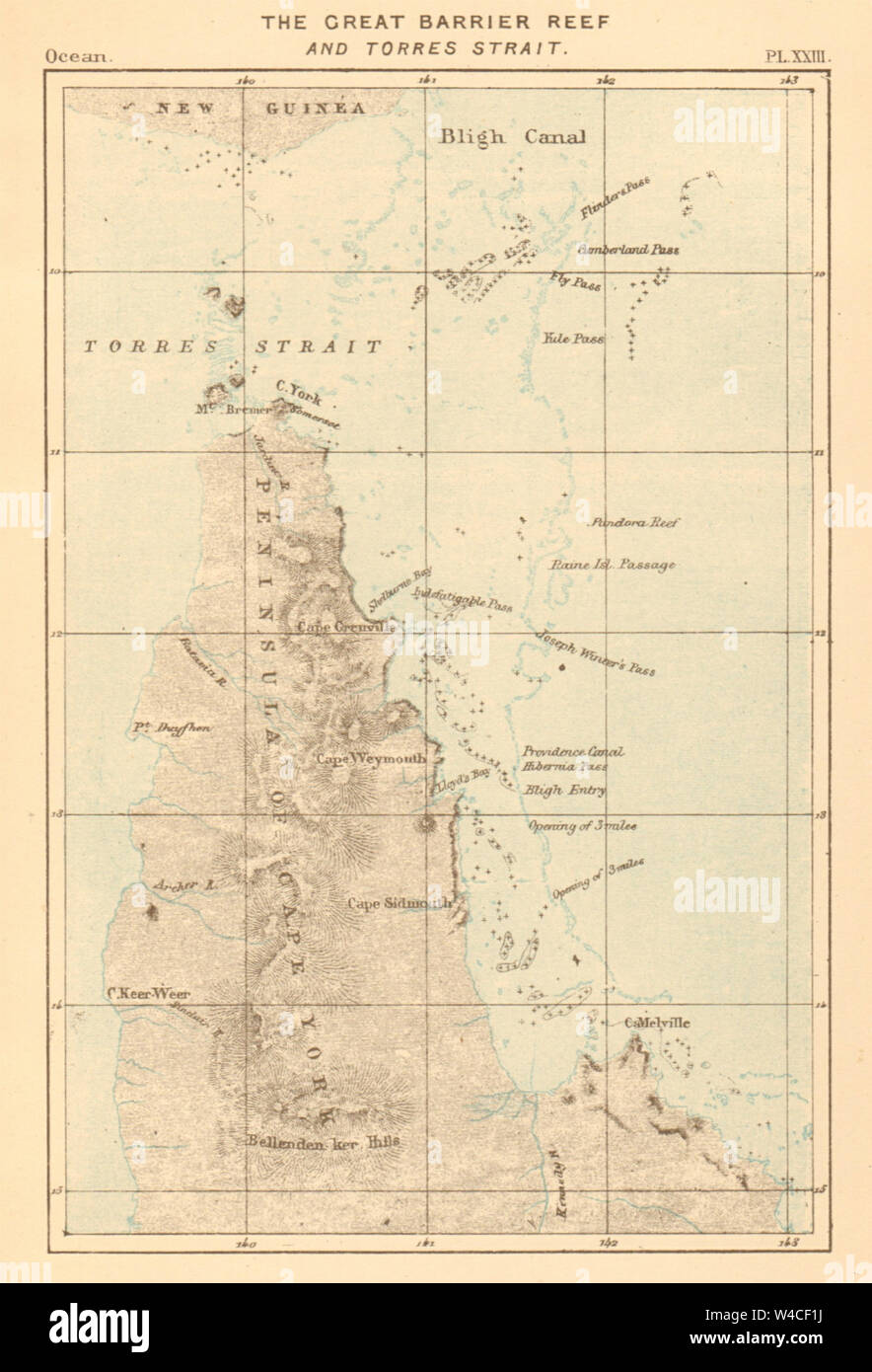 Great barrier reef map hi-res stock photography and images - Alamy