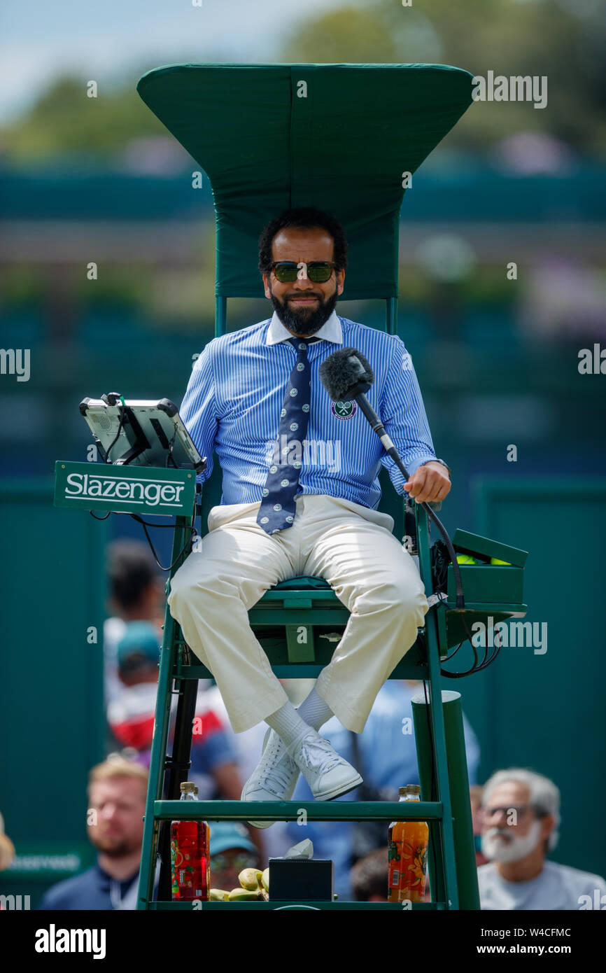 Umpire Kader Nouni. The Wimbledon Championships 2019. Held at The All ...
