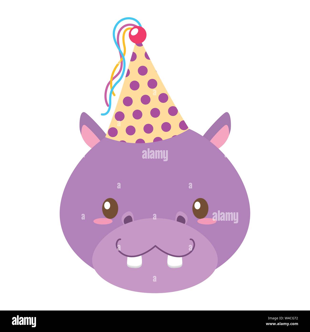 birthday celebration cute hippo party hat Stock Vector Image & Art - Alamy