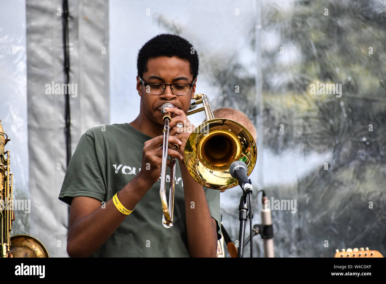 London, UK. 21th July, 2019. Rolling Brook School Band performs at the ...