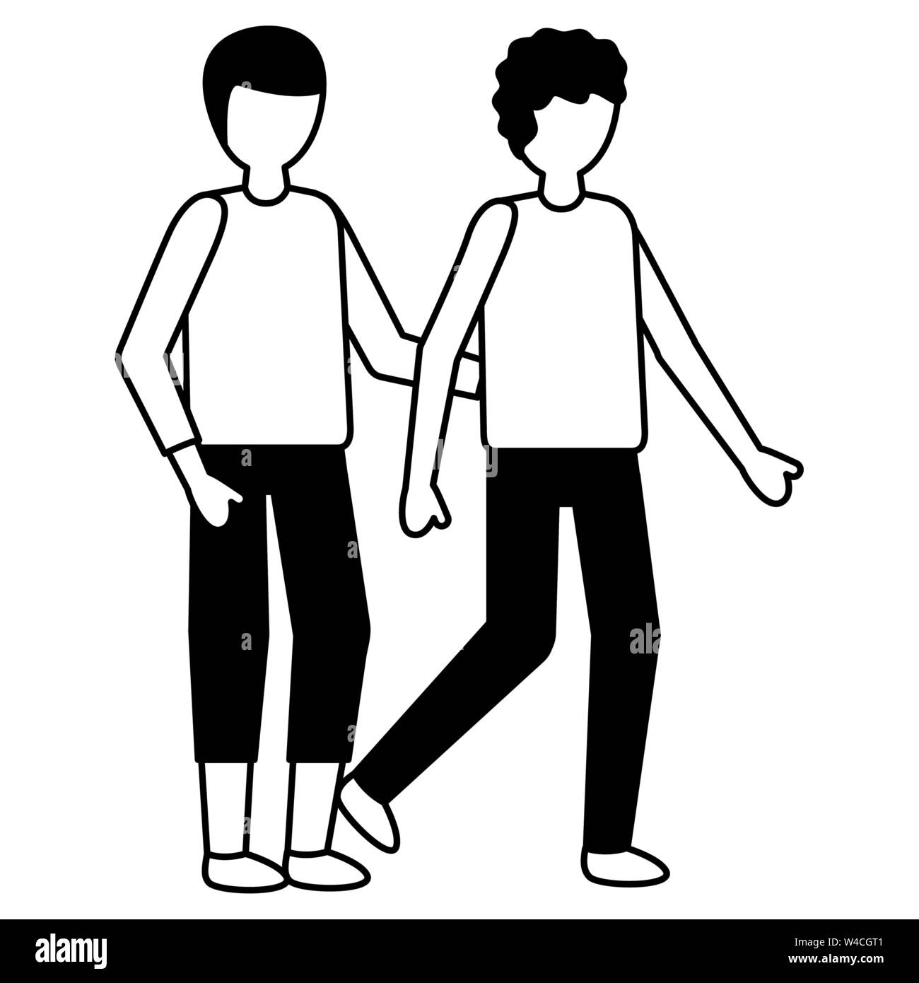 two men standing characters white background Stock Vector Image & Art ...