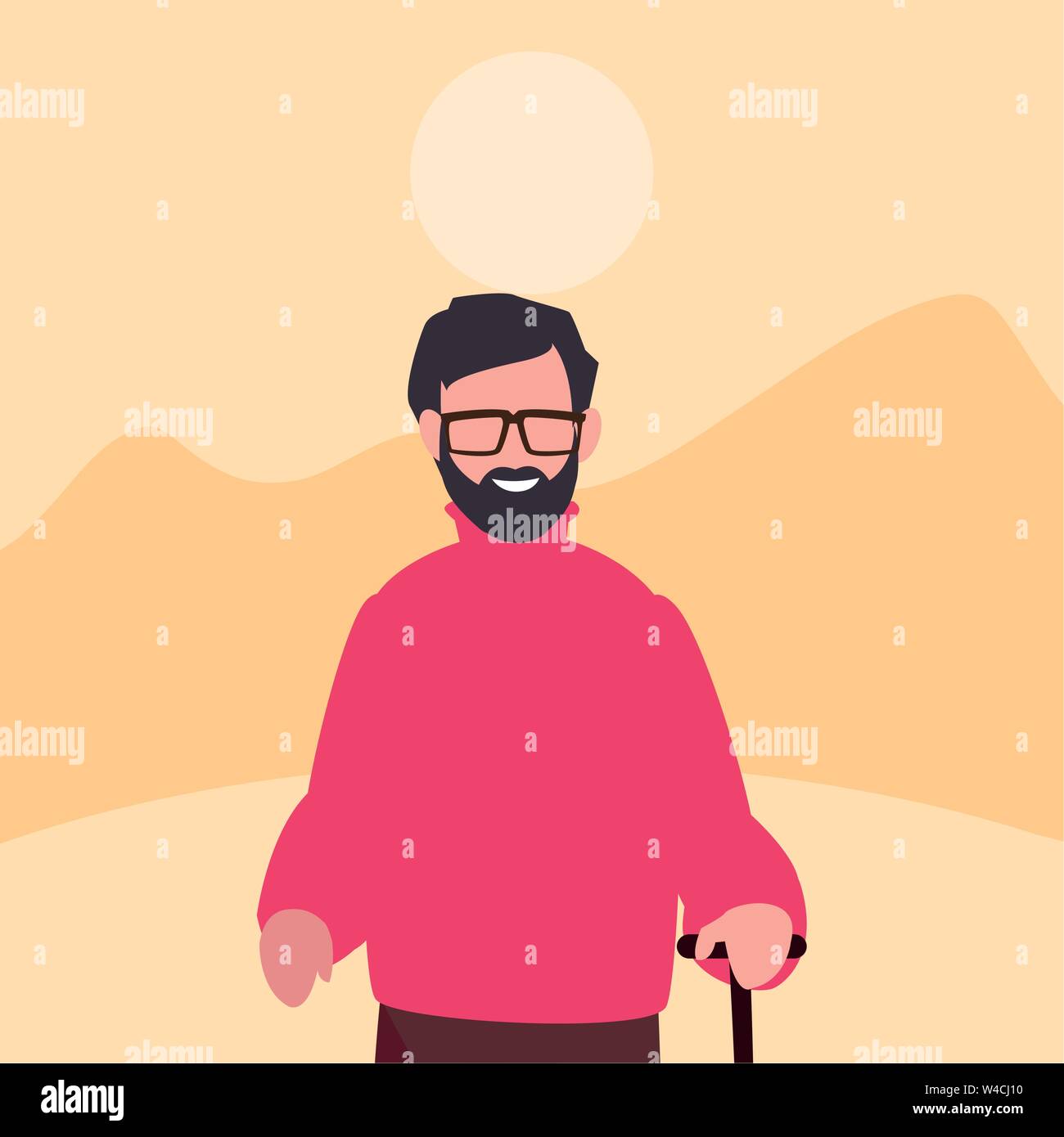 grandfather character portrait outdoors design vector illustration ...