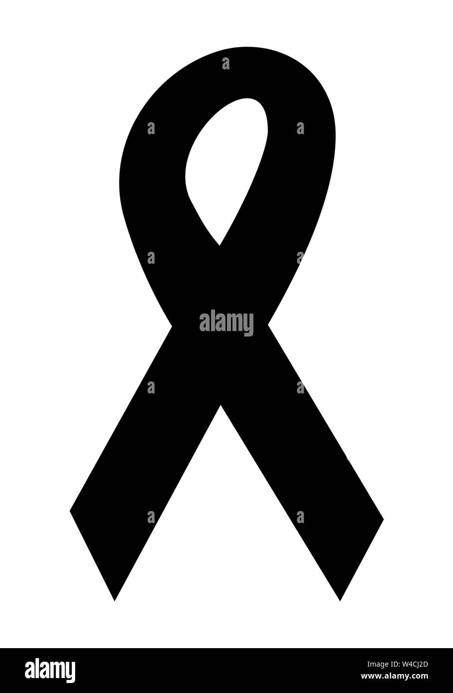 Reminder ribbon dark silhouette isolated on white background Stock ...