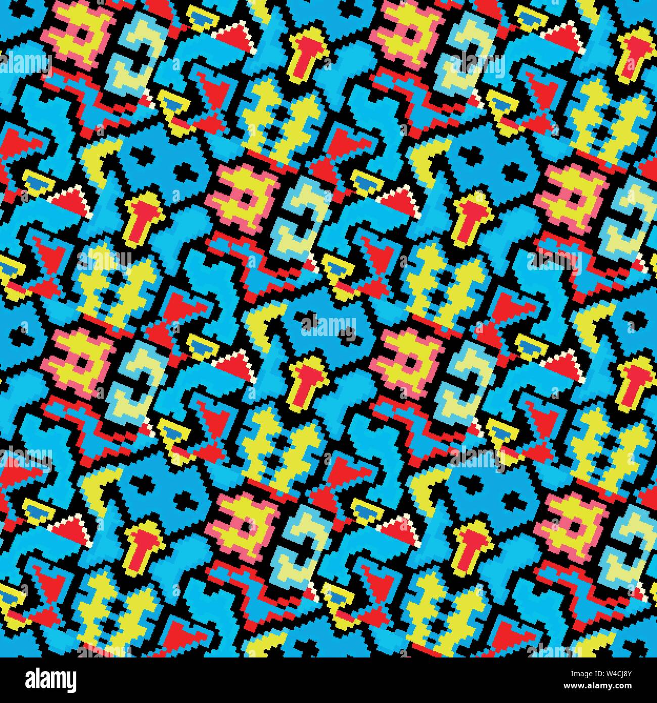 small pixels colored geometric background seamless pattern vector ...