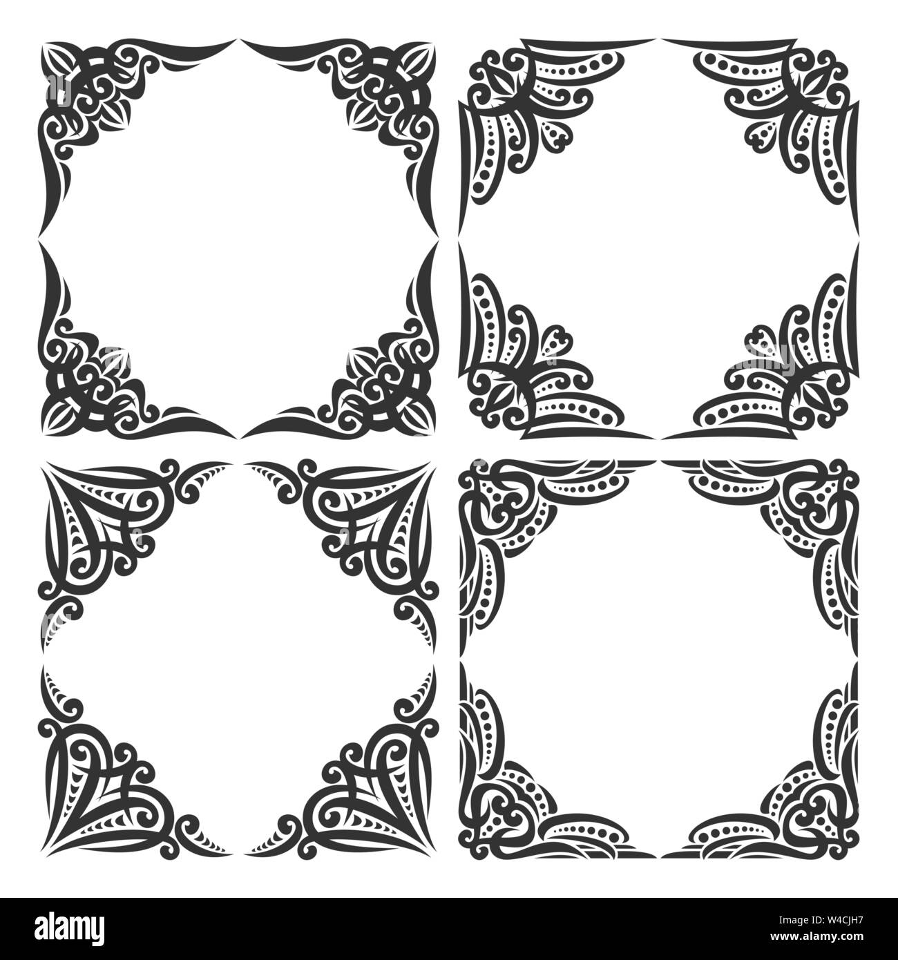 Elegant royal frames set Black and White Stock Photos & Images - Alamy