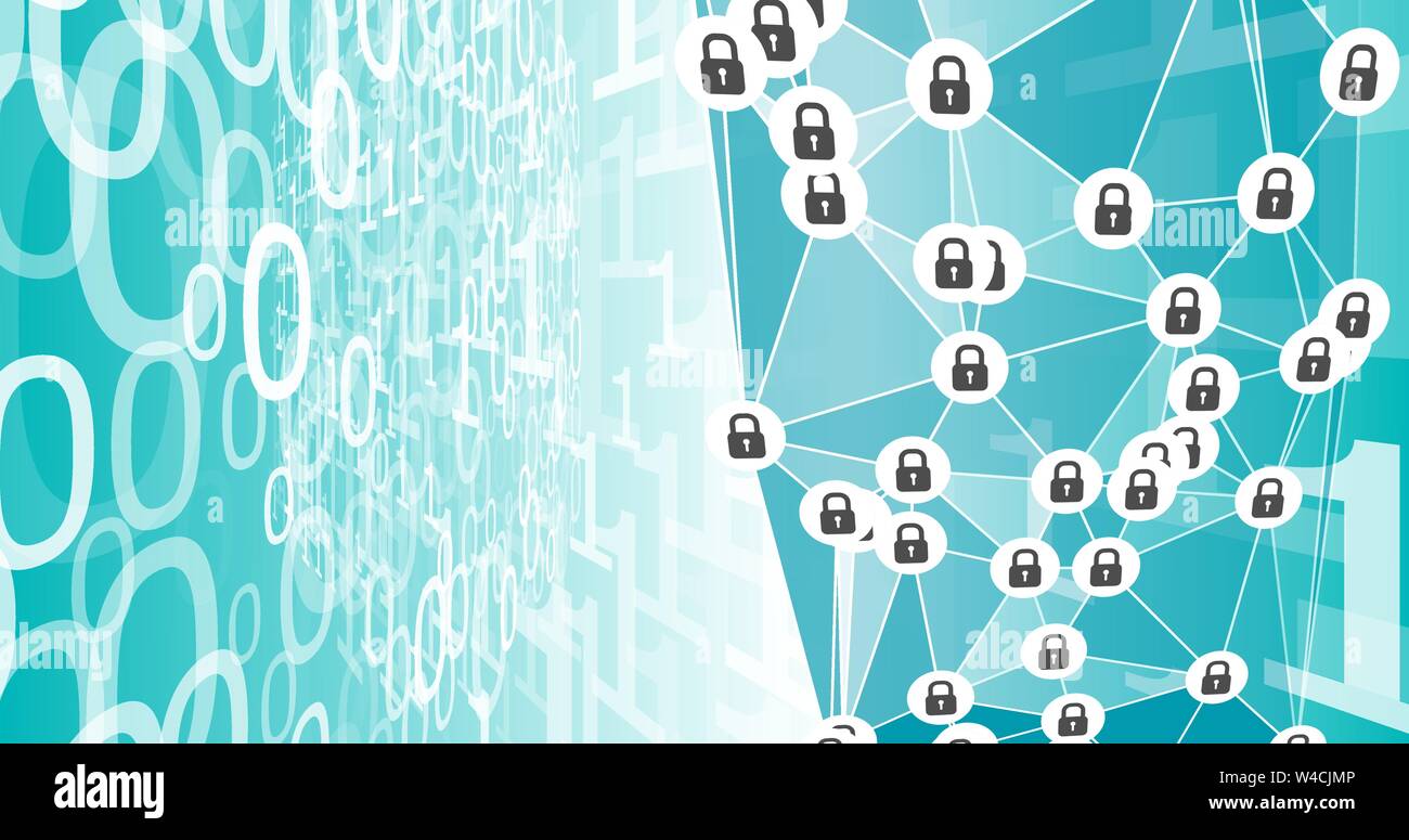 Computer threats background, abstract shapes and padlocks Stock Vector ...