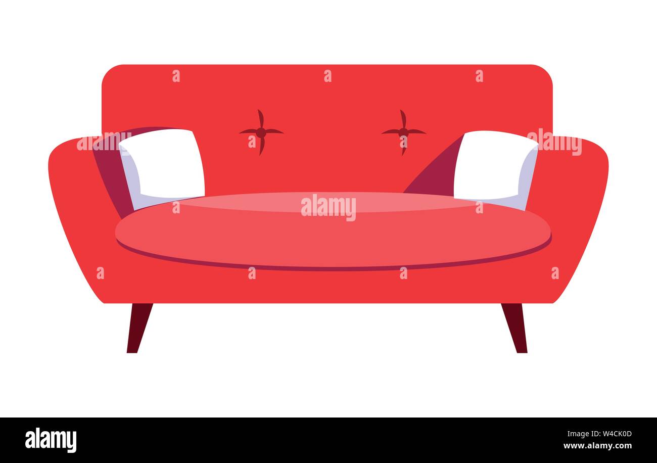 sofa with cushions on white background vector illustration Stock Vector ...
