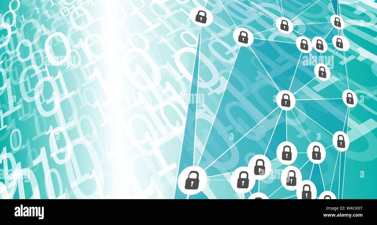 Cyber vector attack, binary numbers and padlocks Stock Vector Image ...
