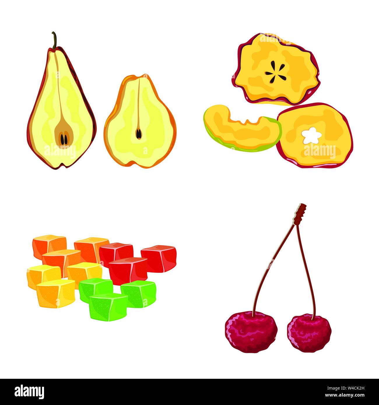 Isolated object of fruit and dried icon. Collection of fruit and food ...