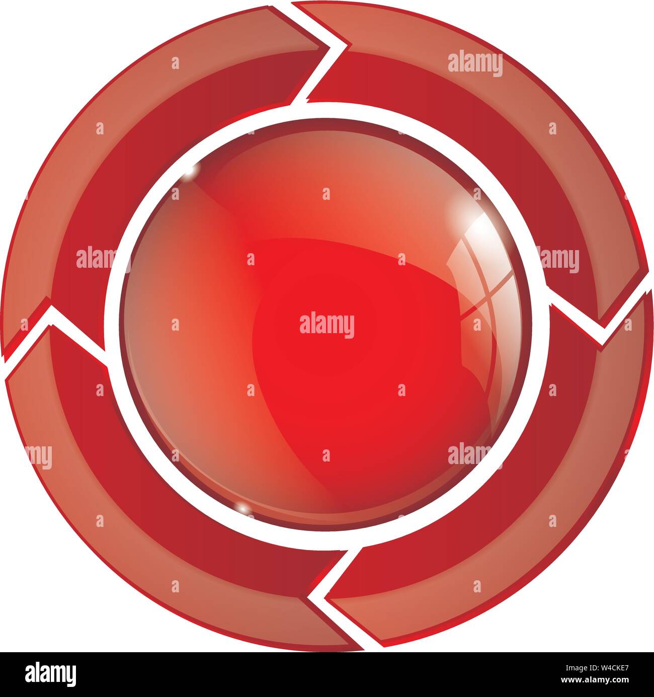 Red round glass button. 3d web sign Stock Vector Image & Art - Alamy