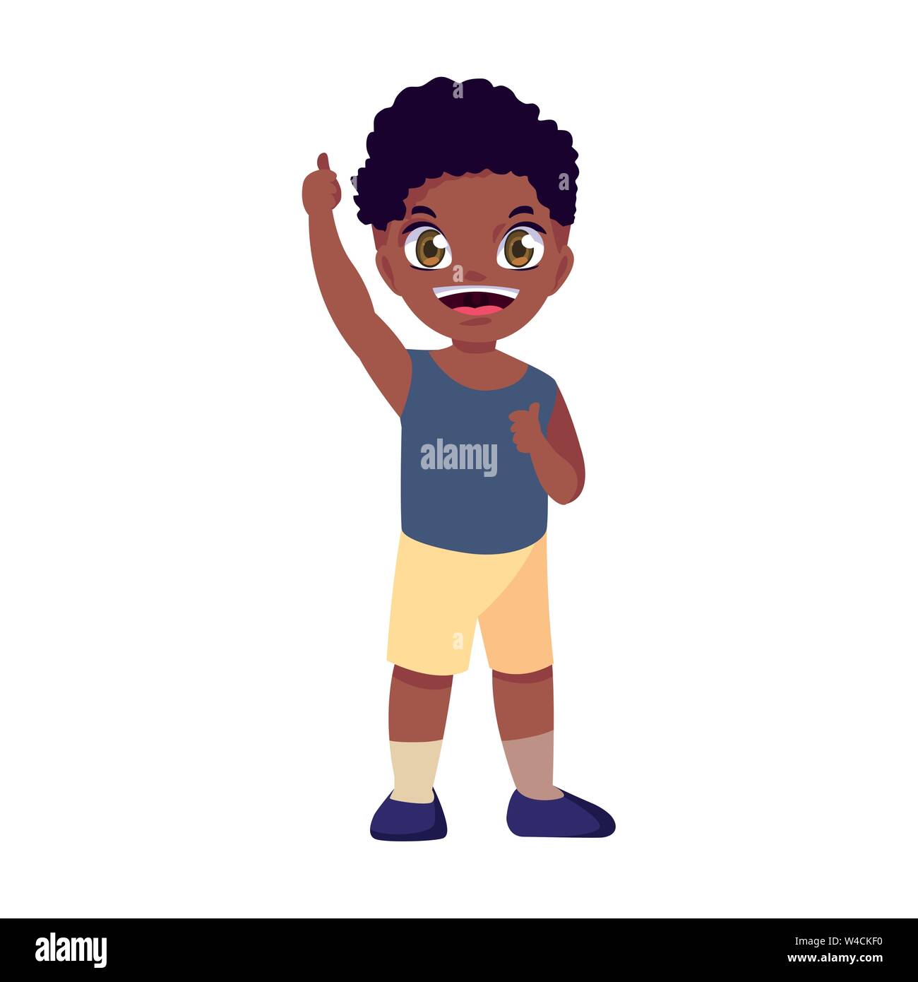 young boy happy character standing vector illustration Stock Vector ...
