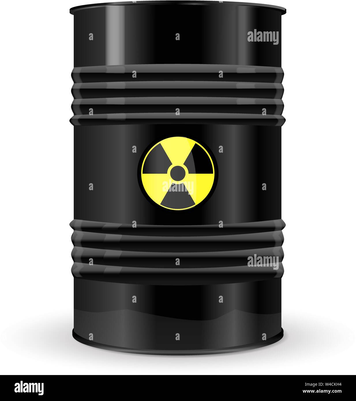 Black metal barrel with yellow danger sign Stock Vector Image & Art - Alamy