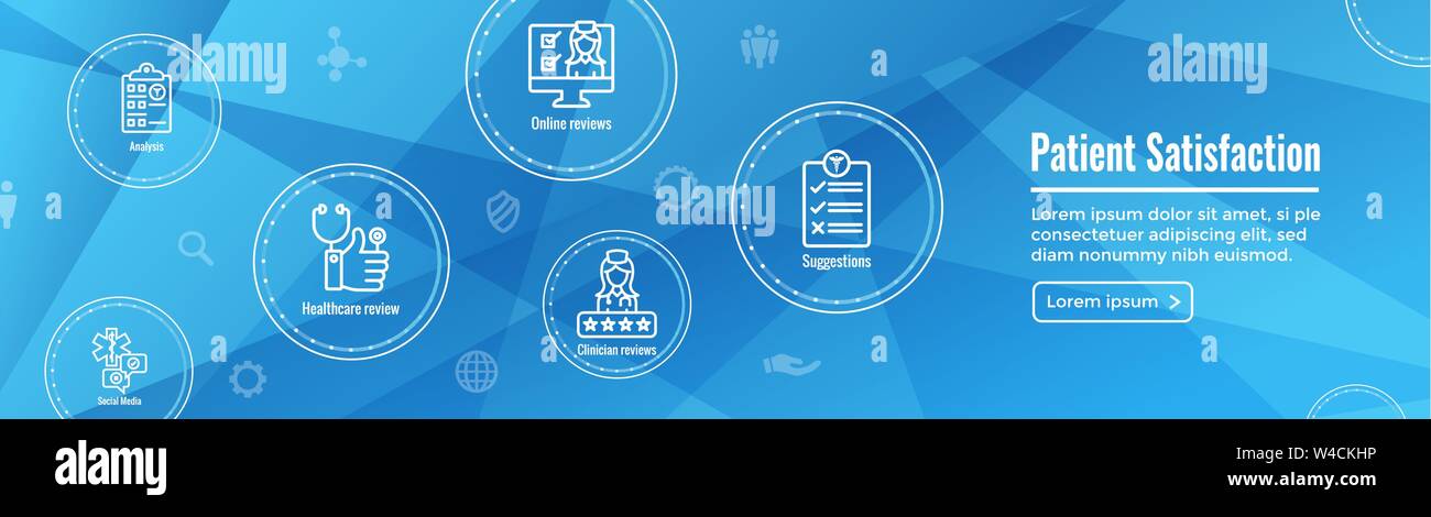 Patient Satisfaction Icon Set - Web Header Banner Stock Vector Image ...