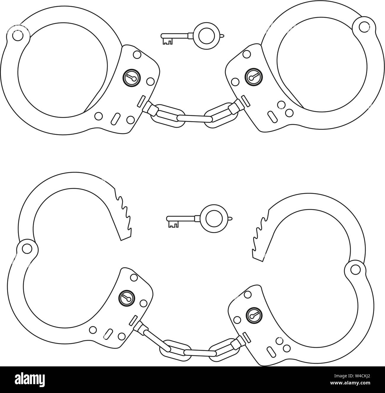 Open Handcuffs Vector