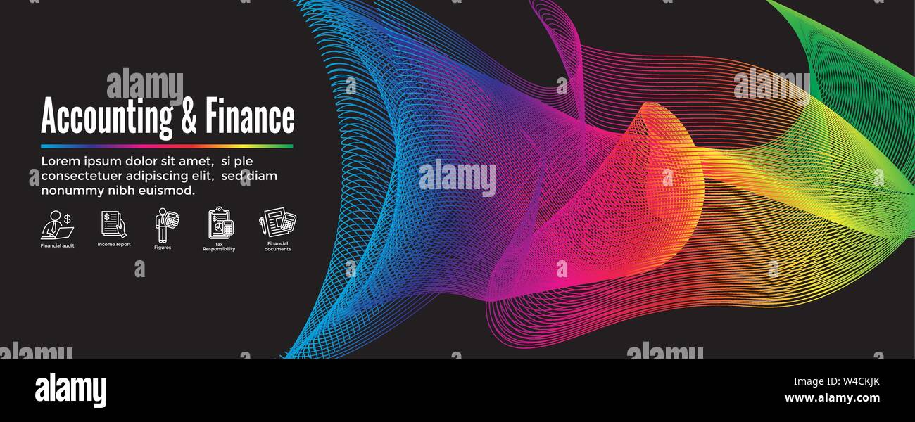 Accountant / Accounting Icon Set and Web Header Banner Stock Vector ...