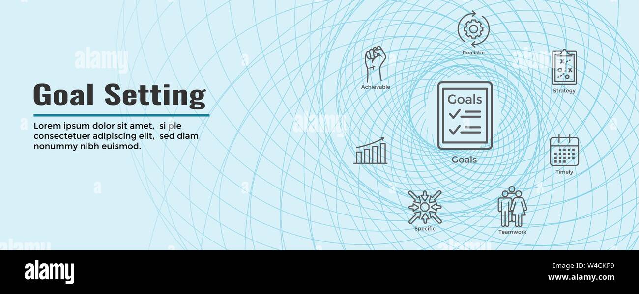 Smart Goals - Goal Setting Icon Set and Web Header Banner Stock Vector ...