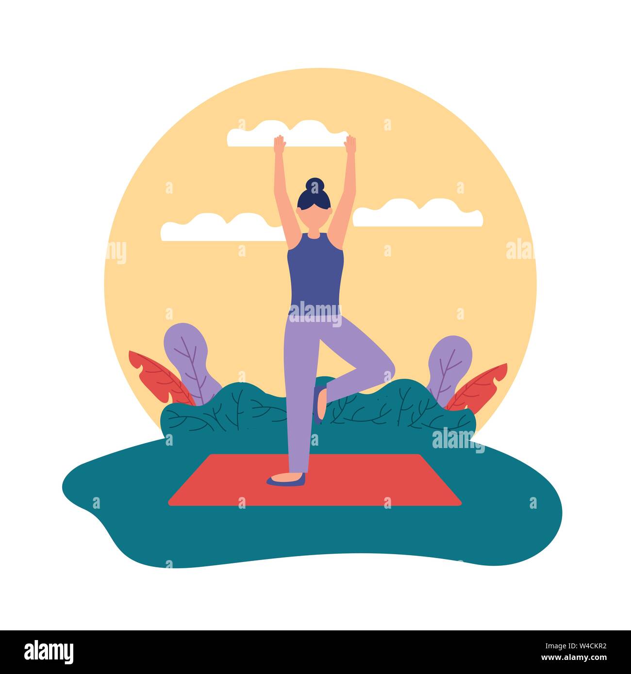 yoga outdoor flat design image Stock Vector Image & Art - Alamy