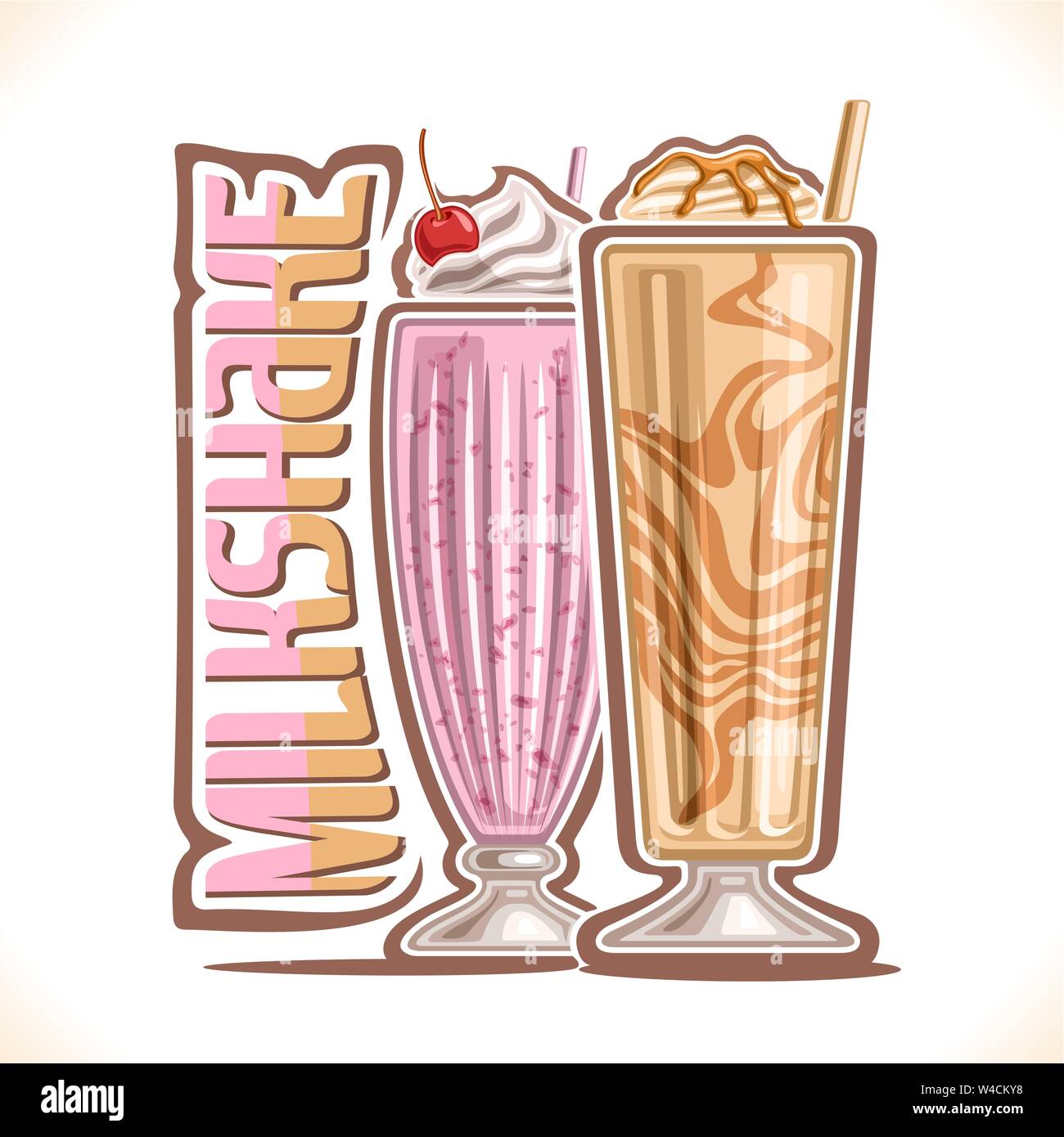 Vector illustration of Milkshake Stock Vector Image & Art - Alamy