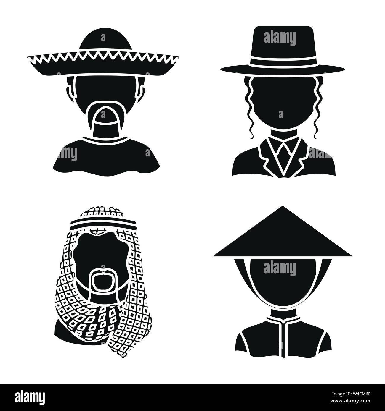 Isolated object of person and culture symbol. Collection of person and ...