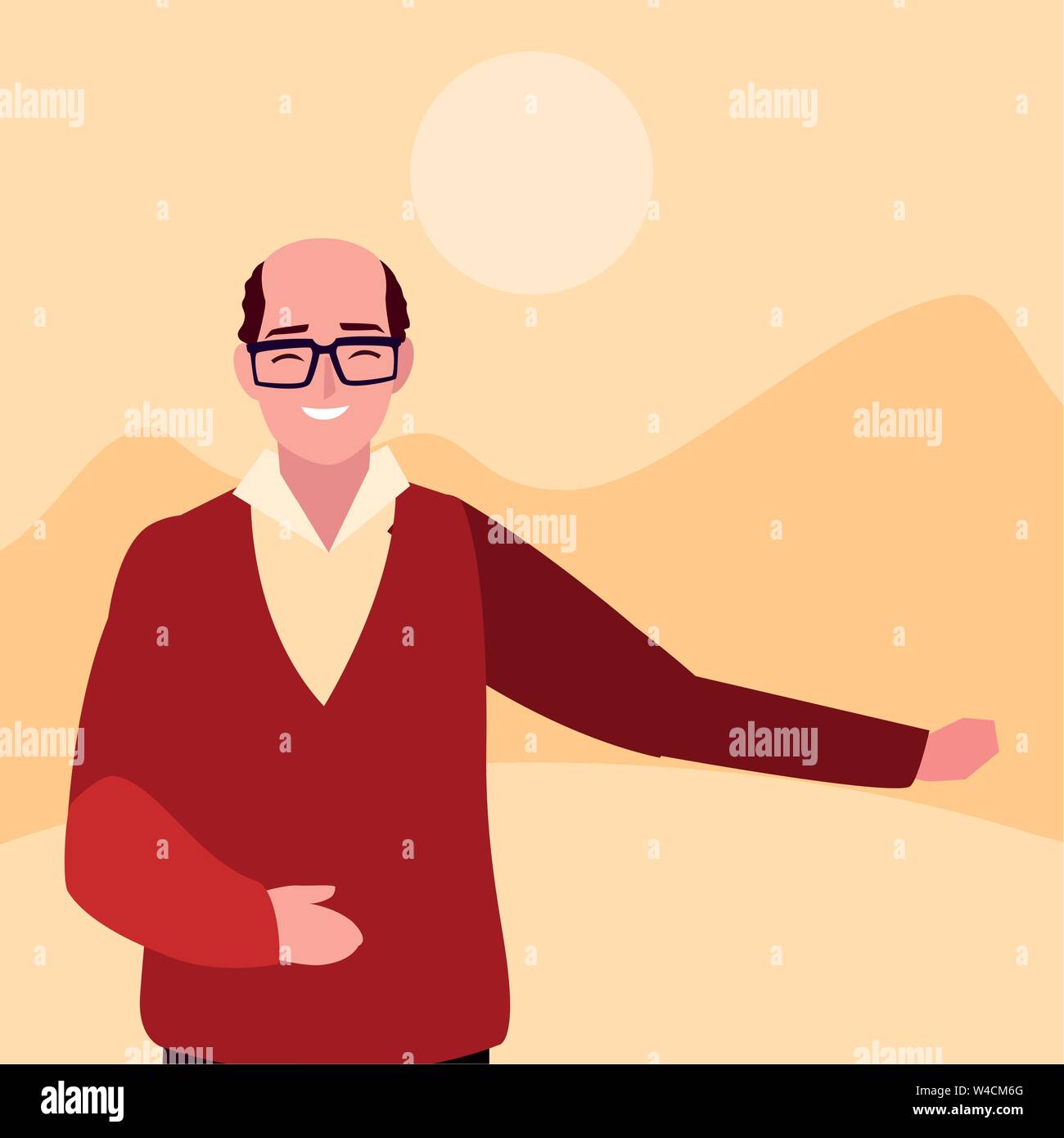 grandfather character portrait outdoors design vector illustration ...