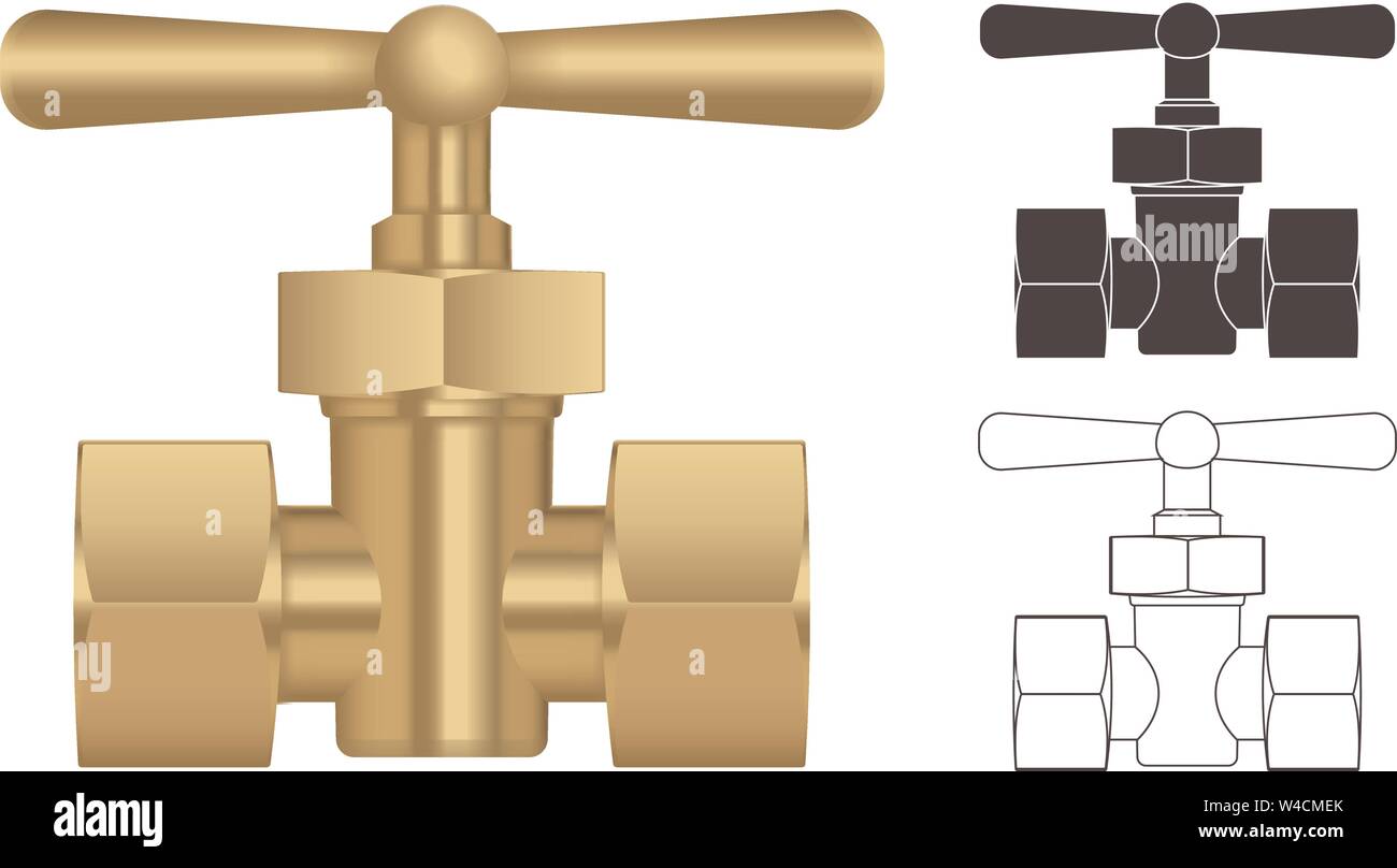 Pipe connectors with valve Stock Vector Image & Art - Alamy