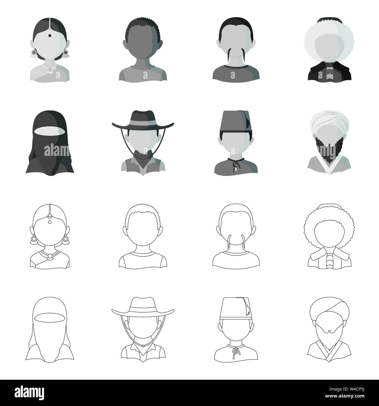 Vector illustration of imitator and resident icon. Collection of ...