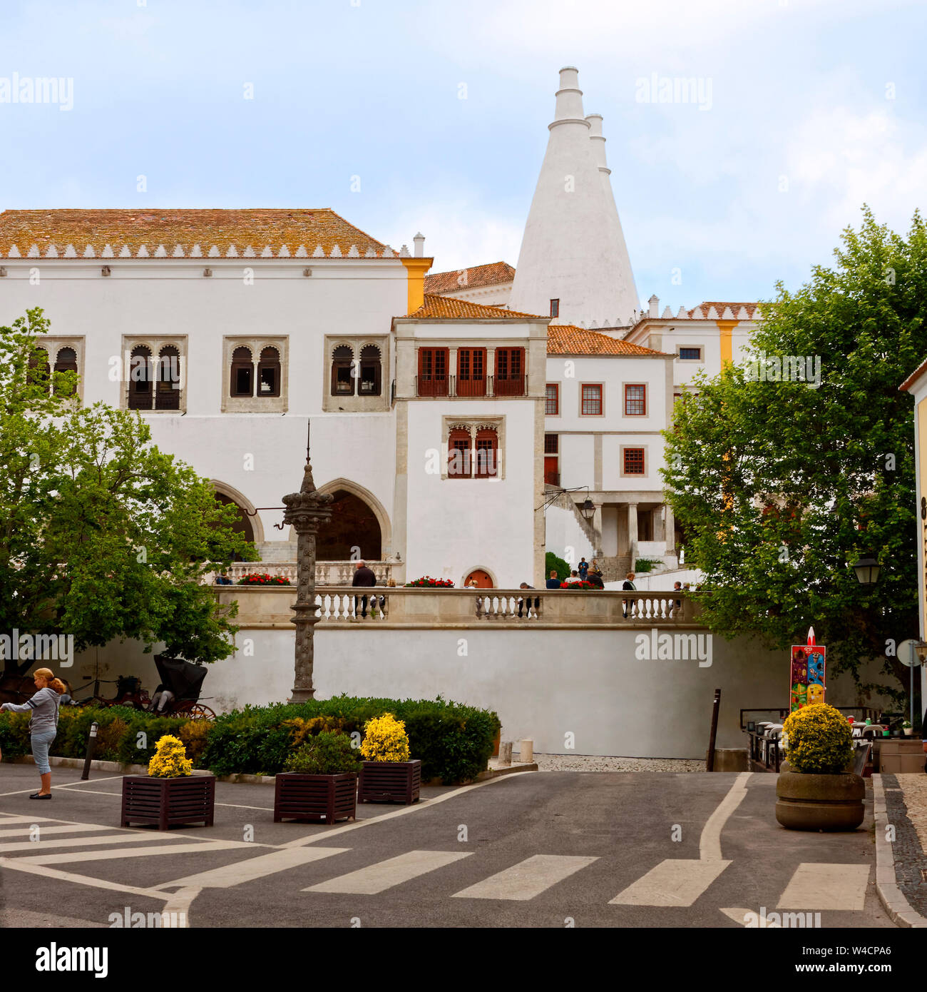 Palacio Nacional, medieval royal palace, 15 century, old white building ...