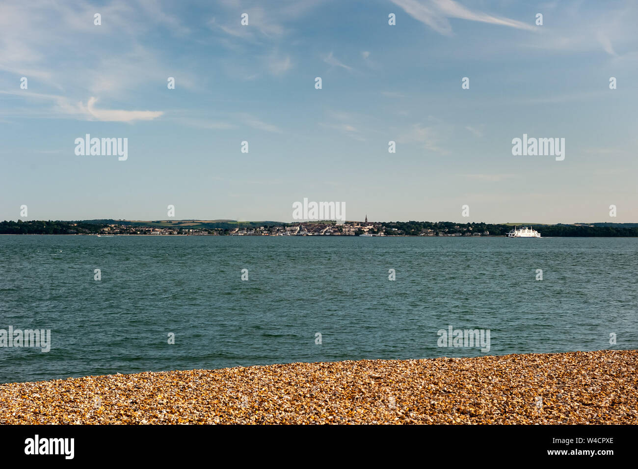 The Isle of Wight and the Solent straight Stock Photo - Alamy