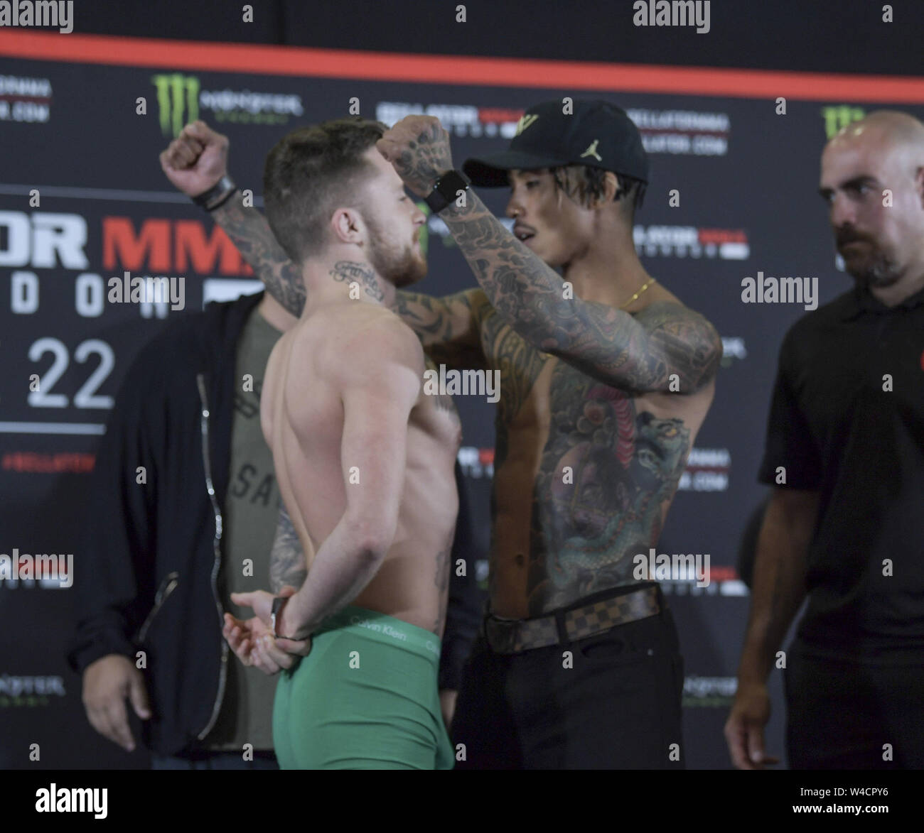 Bellator London Ceremonial Weigh in Main card, feature and womens ...