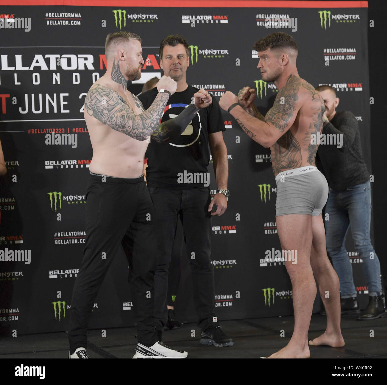 Bellator London Ceremonial Weigh in Main card, feature and womens ...