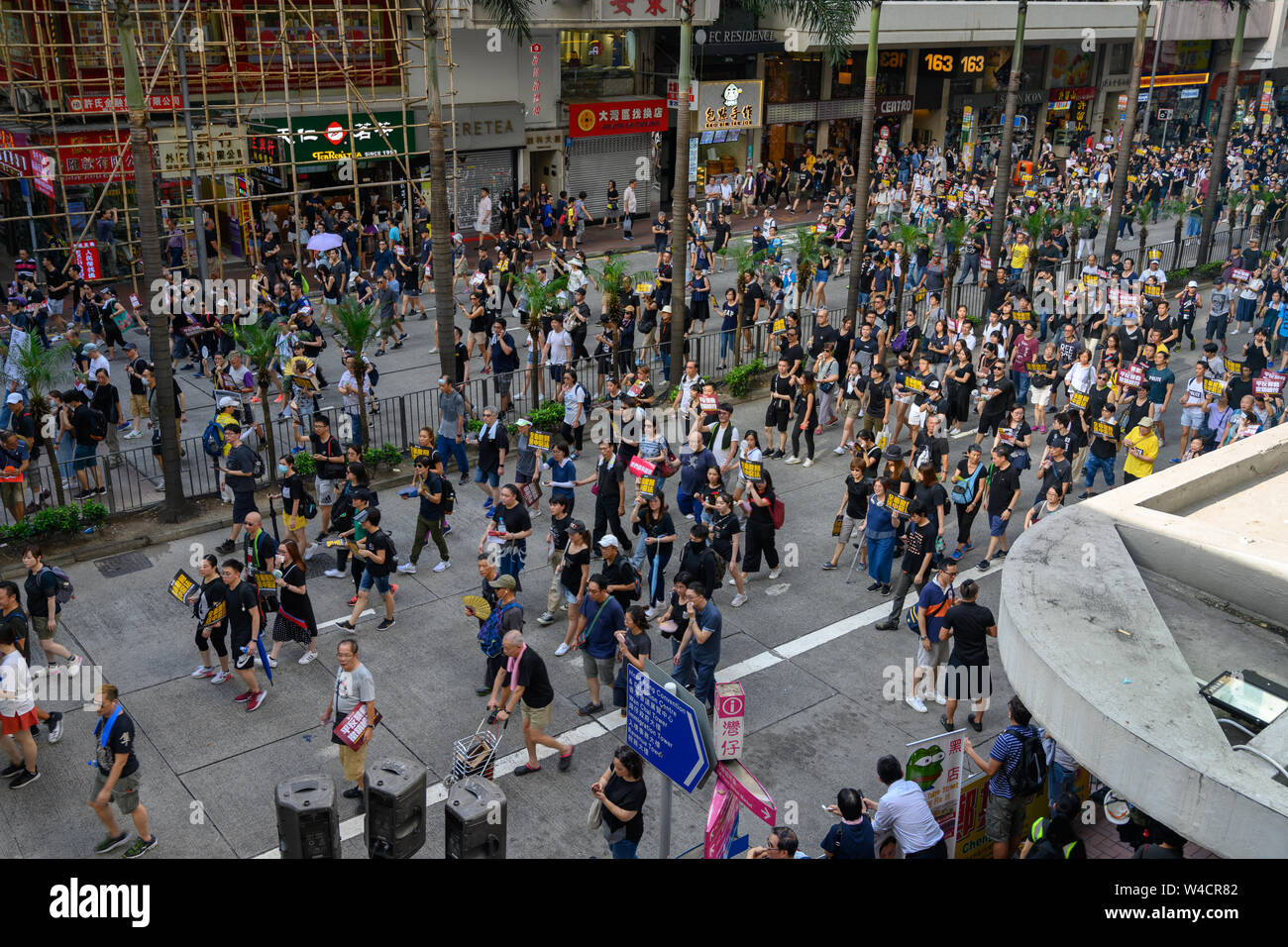 Hong Kong - July 32, 2019: Anti- Extradition bill protest in Hong Kong ...