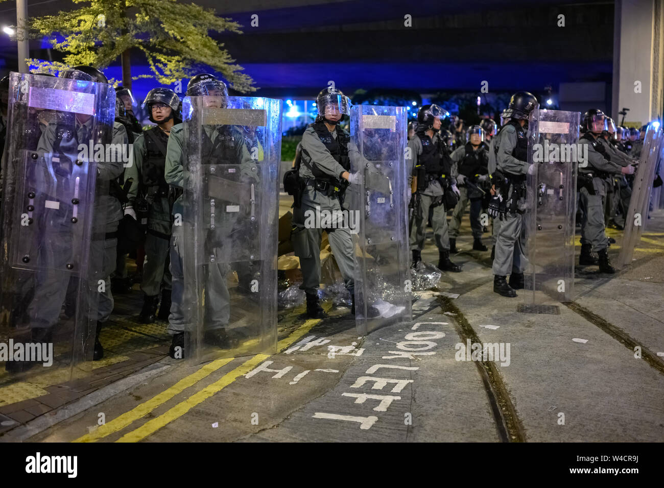 Hong Kong - July 32, 2019: Anti- Extradition bill protest in Hong Kong ...