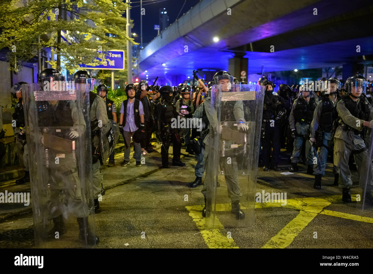 Hong Kong - July 32, 2019: Anti- Extradition bill protest in Hong Kong ...