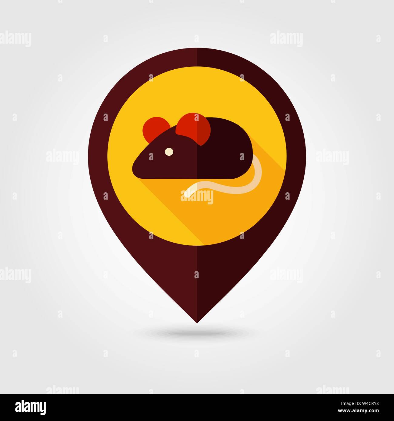 Field mouse flat vector pin map icon. Map pointer. Map markers ...