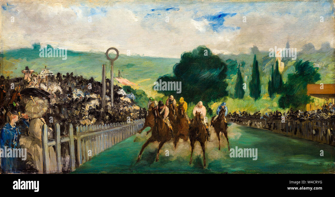 Edouard Manet, painting, The Races at Longchamp, 1866 Stock Photo - Alamy