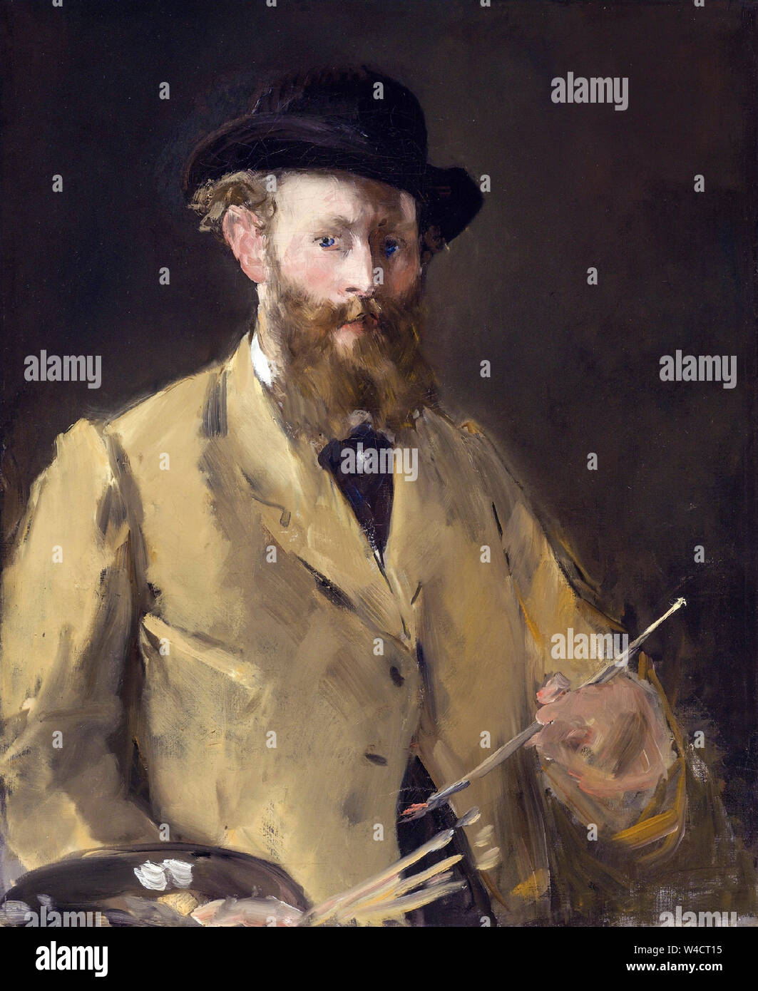 Edouard Manet (1832-1883), Self-portrait with palette, painting, 1879 ...
