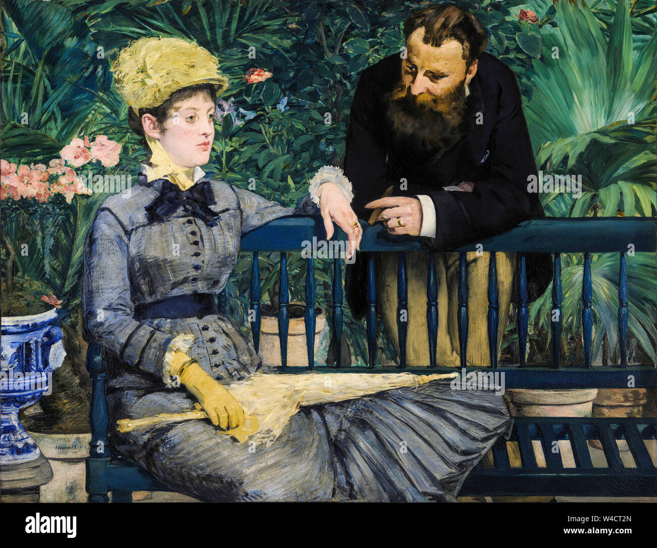 Edouard Manet, portrait painting, In the Conservatory, (The Winter ...