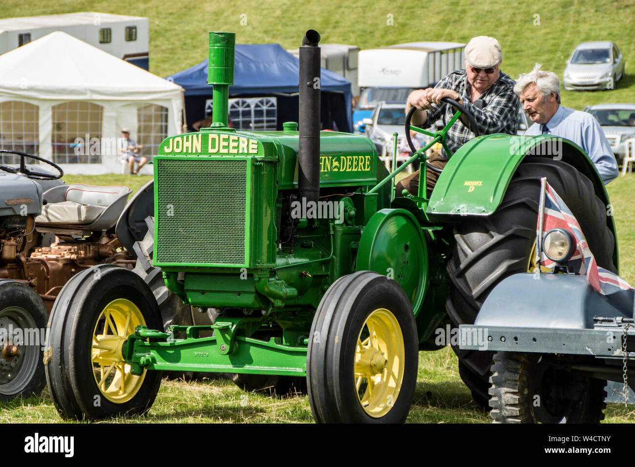 Vintage green tractor at Llanfyllin village show Stock Photo - Alamy