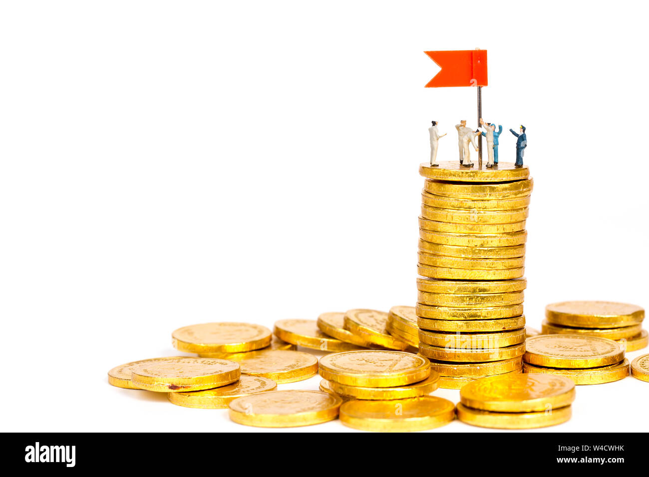 miniature people with gold coin,organization concept Stock Photo - Alamy