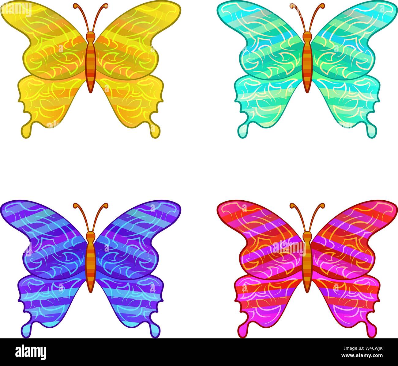 Colorful Butterflies, Icons Set Stock Vector Image & Art - Alamy